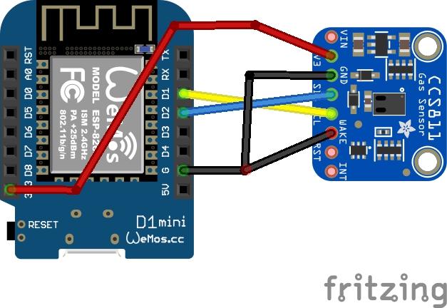 CCS811 digital gas sensor and ESP8266 example - esp8266 learning
