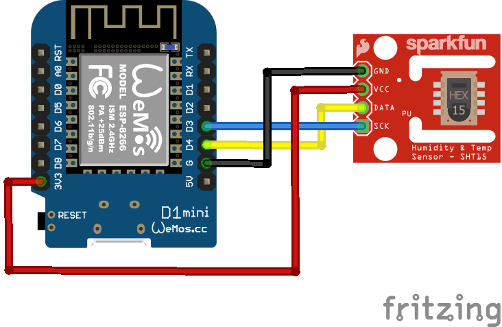 Wemos and SHT11 example - esp8266 learning