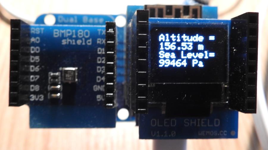 A project where we connect a Wemos and BMP180 sensor and display readings on an OLED display