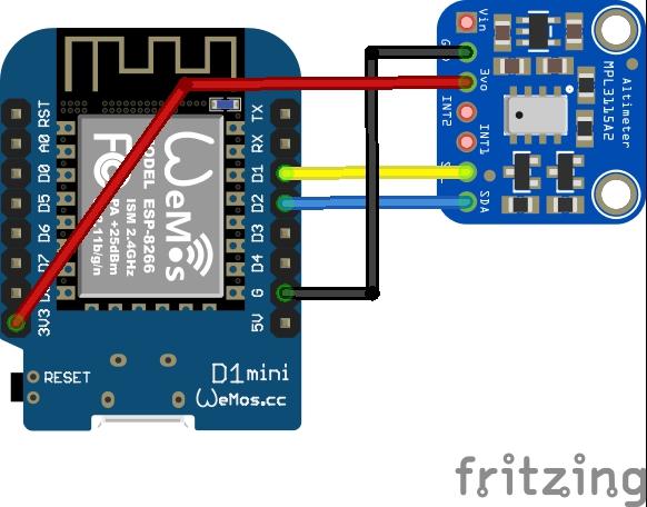 In this tutorial we connect a MPL3115A2 pressure sensor to an ESP8266 ...